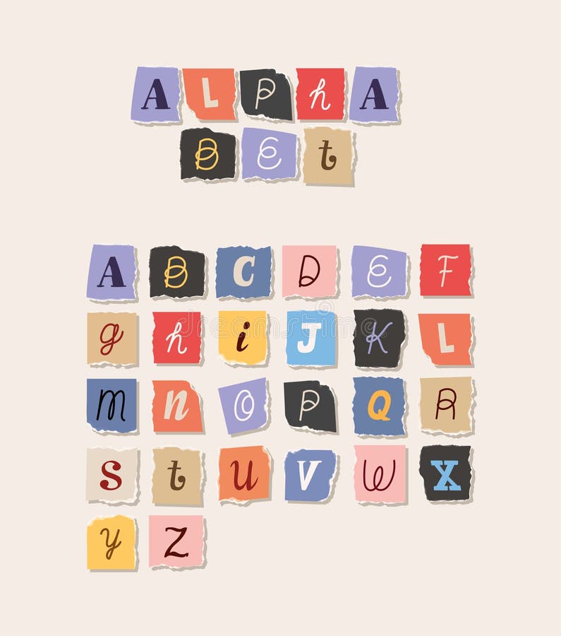Ransom Note Alphabet Font Poster Stock Vector - Illustration of design ...