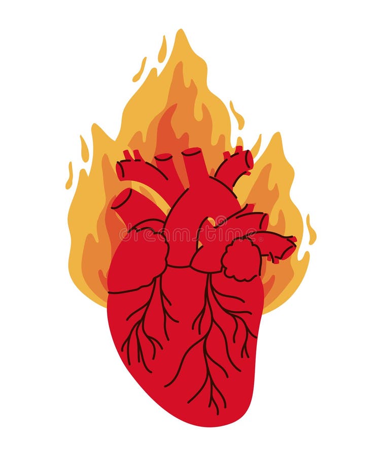 Heart Fire Realistic Stock Illustrations – 326 Heart Fire Realistic ...