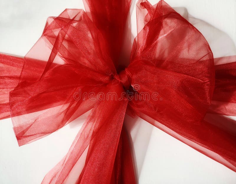 Nice Red Bow on Gift Package Stock Image - Image of satin, celebration ...