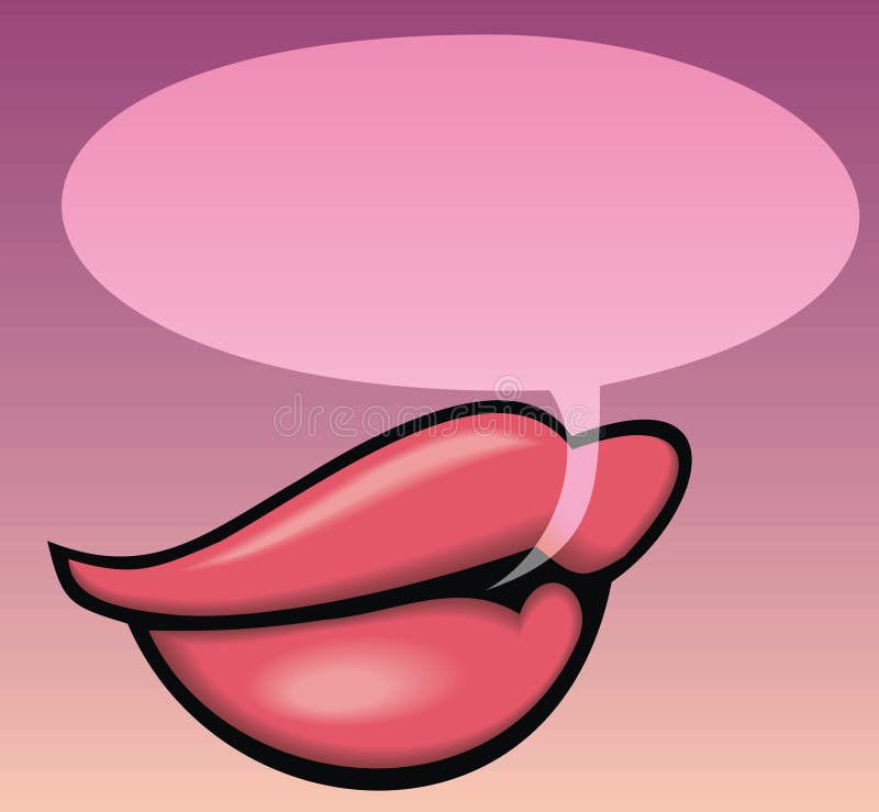 Nice Red Lips Say Words of Love Stock Illustration - Illustration of ...