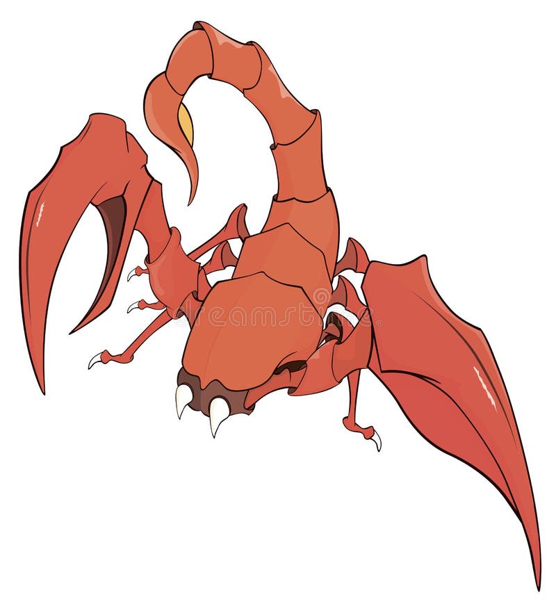 Nice red scorpion cartoon stock vector. Illustration of poisonous ...