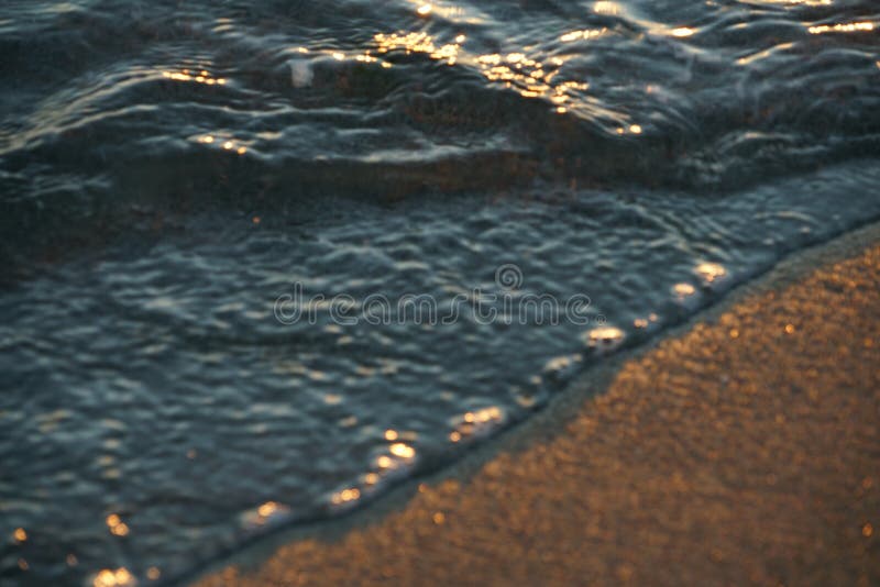 Golden Sand Beach Reflection Stock Image - Image of sand, reflection ...