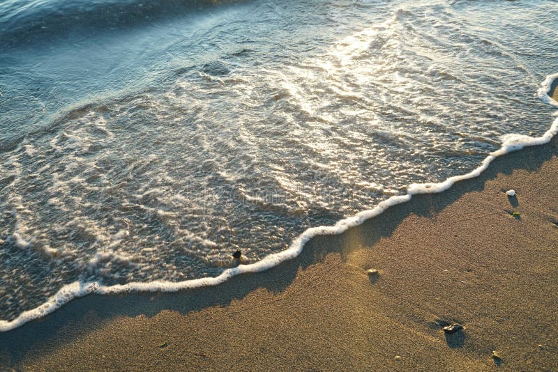 Golden Sand Beach Reflection Stock Image - Image of wave, washington ...