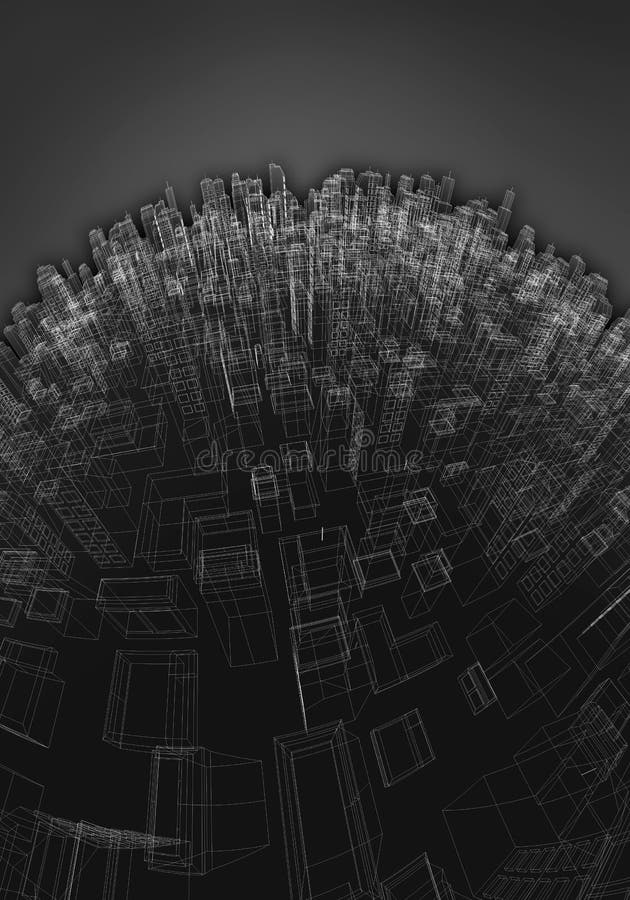 Nice Render 3d Illustration of Big City Stock Illustration ...