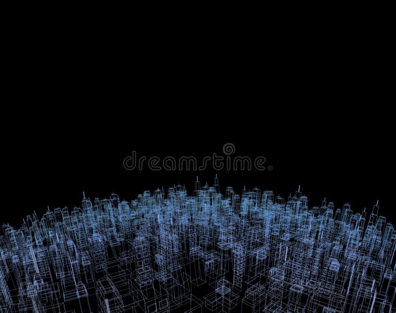 Nice Render 3d Illustration of Big City Stock Illustration ...