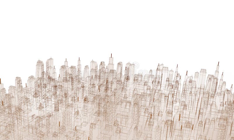 Nice Render 3d Illustration of Big City Stock Illustration ...