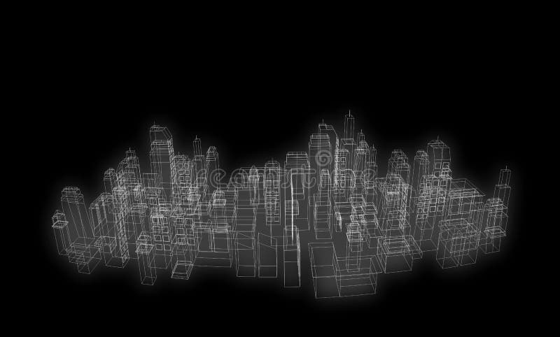 Nice Render 3d Illustration of Big City Stock Illustration ...