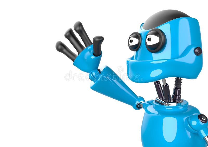 Nice Robot Saying Hello with Copy Space Stock Illustration ...