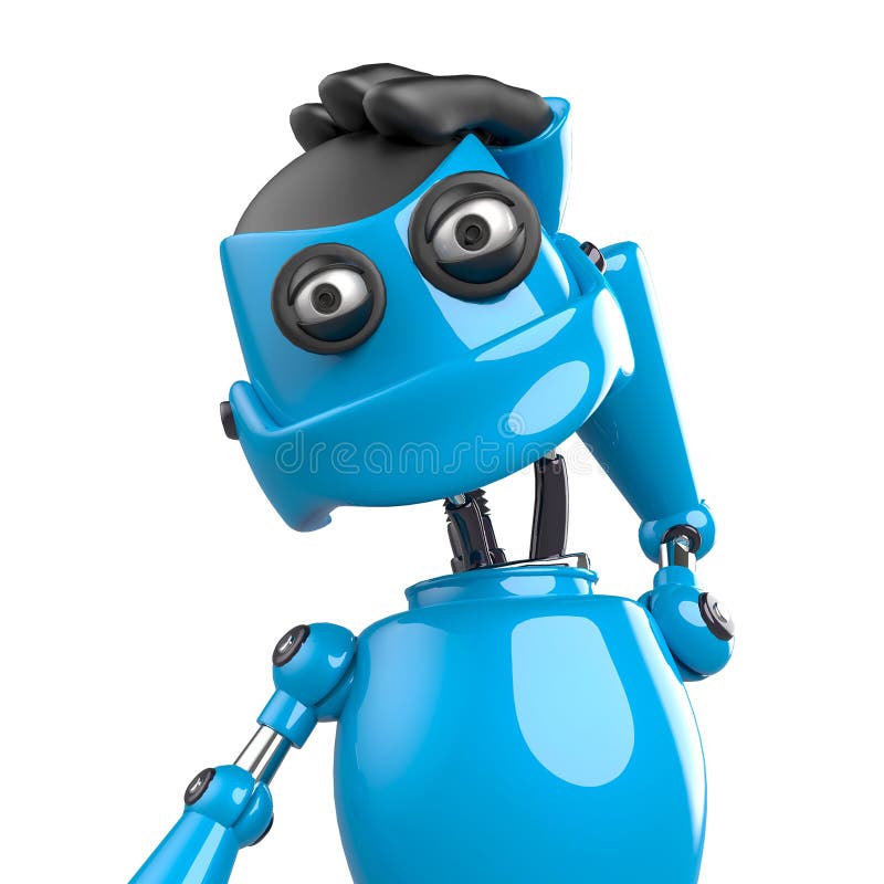 Nice Robot is Thinking about Stock Illustration - Illustration of game ...