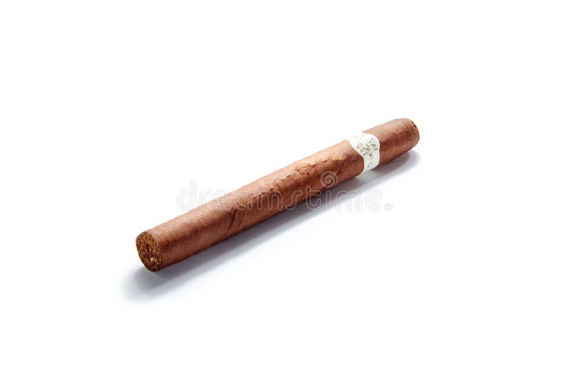 Nice Robusto Cuban Cigar on White Back Stock Image - Image of smoke ...