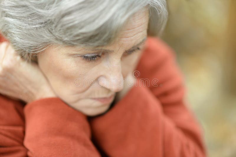Nice sad old woman stock image. Image of green, lady - 62179599