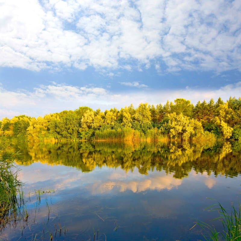 Nice scene on lake stock photo. Image of peace, colorful - 14969108