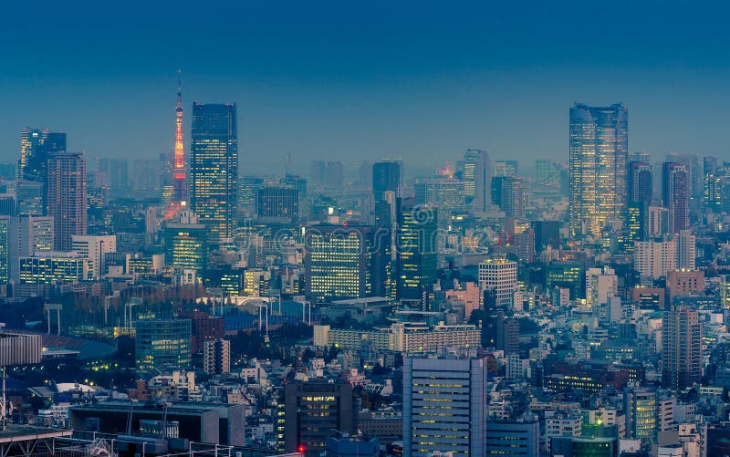 Nice Scene of Tokyo Cityscape at Night Time Stock Photo - Image of ...