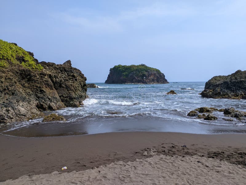 Nice Scenery I Ever Seen at Sindangkerta Beach Stock Image - Image of ...