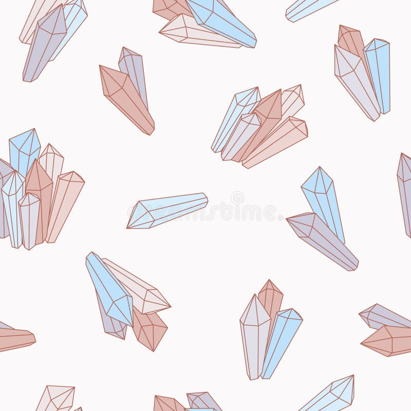 Vector Seamless Pattern with Groups of Crystals Stock Vector ...