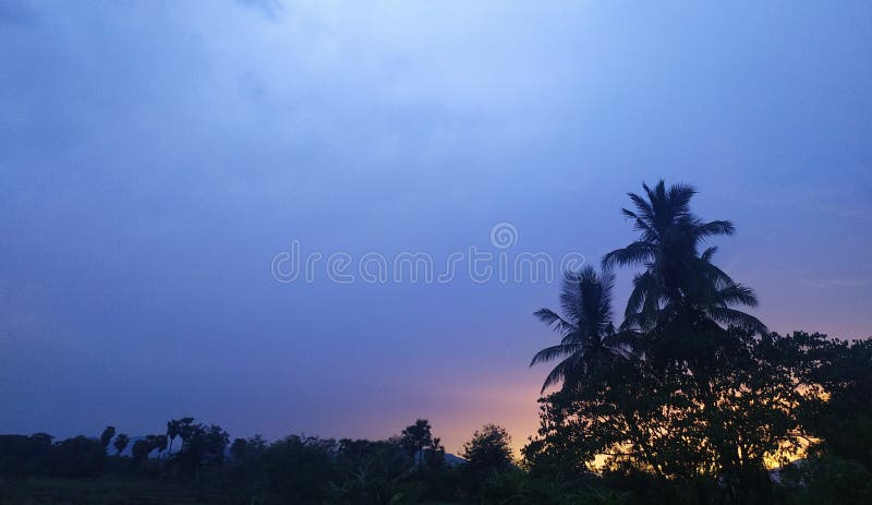 The Beautiful Seen of Clouded Sky in Evening. Stock Photo - Image of ...