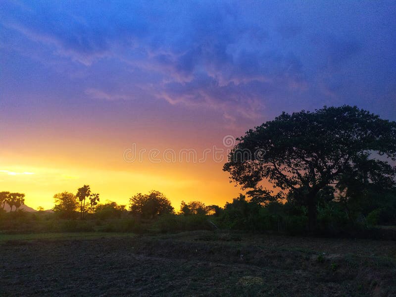 The Beautiful Seen of Clouded Sky in Evening. Stock Photo - Image of ...