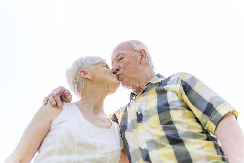 A Nice Senior Couple Outside Having Good Time Together Stock Image ...