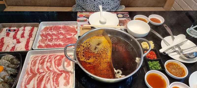 Nice set of Shabushi. stock image. Image of produce - 232334809