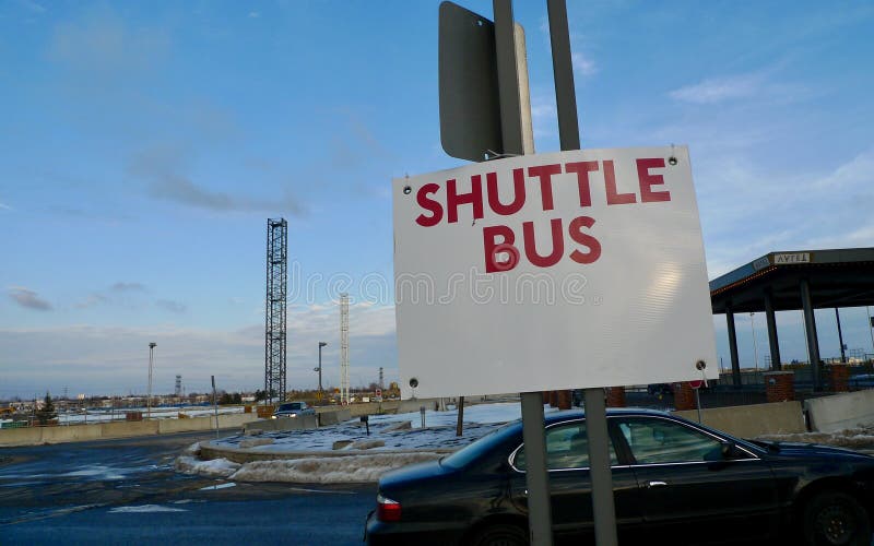 A Nice Sign of Shuttle Bus Service Stock Image - Image of snow, close ...