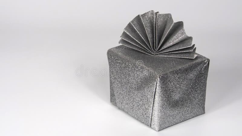 Nice Silver Glitter Gift Packaging Stock Photo - Image of glittery ...