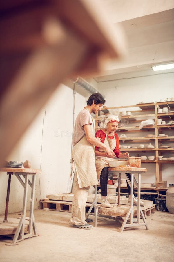 Nice Skilled People Standing Together Near the Wheel Stock Image ...