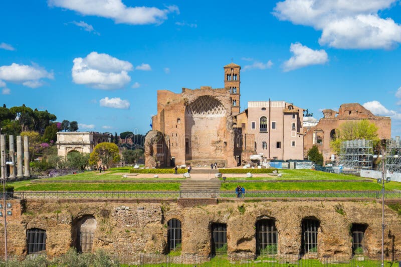 Nice Sky with Roman Forum Landmark of Rome, Italy Editorial Photo ...