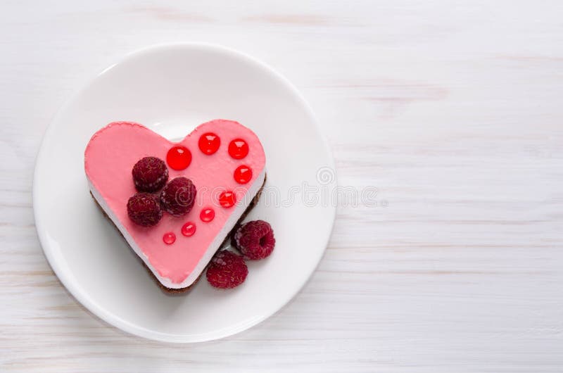 Nice Small Cake in the Shape of Heart on the Table Stock Photo - Image ...