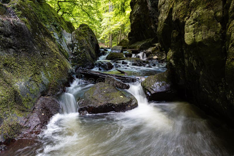 Nice Small Waterfall in Forest Stock Photo - Image of cascade ...