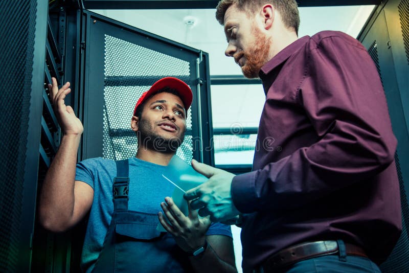 Nice Smart Man Trying To Explain the Problem Stock Photo - Image of ...