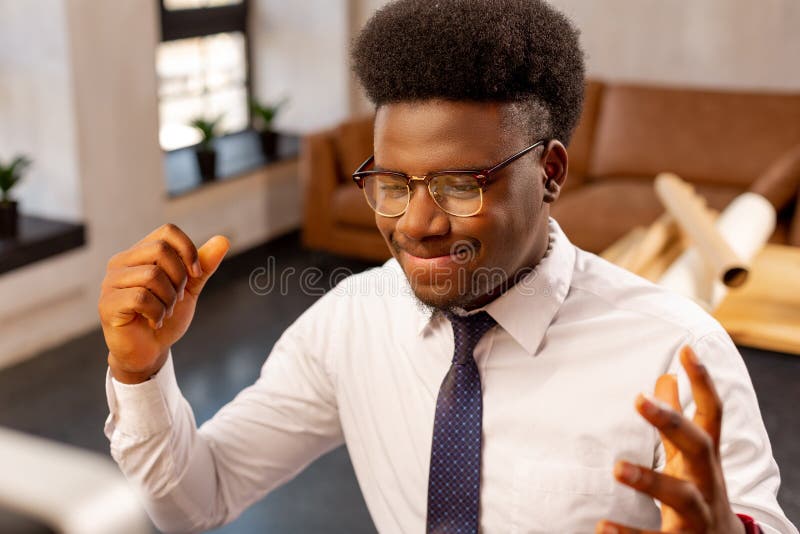 Nice Smart Young Man Showing His Emotions Stock Photo - Image of ...