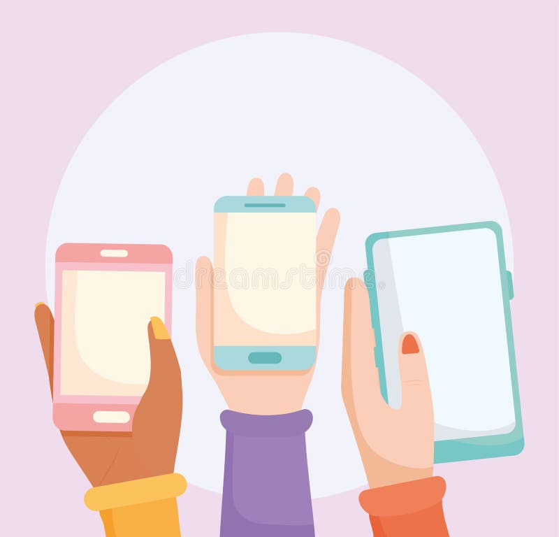 Nice smartphones poster stock vector. Illustration of media - 233088102