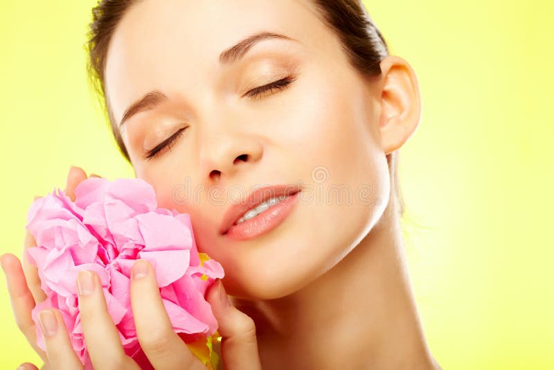 Nice smell stock image. Image of person, human, childhood - 13566461