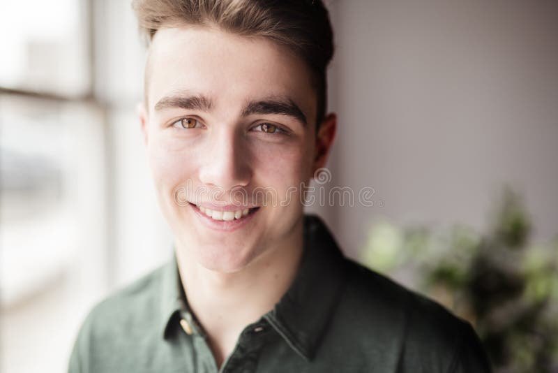 A Nice Smiling Man at Home Look Nice Stock Photo - Image of lying ...