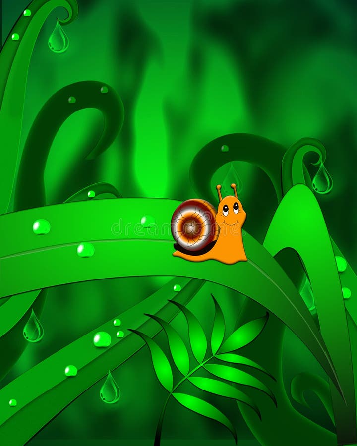 The Nice snail stock illustration. Illustration of plant - 14771236