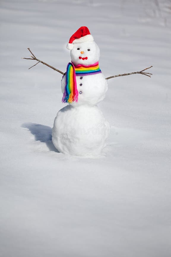 Nice snowman stock photo. Image of outdoors, rainbow - 27652610