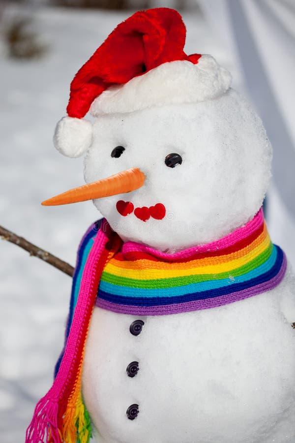 Nice snowman stock image. Image of innocence, happy, mountain - 27652745