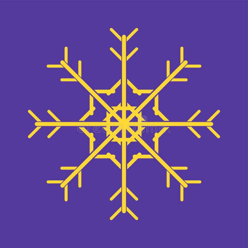 A Nice Soft Yellow, Gold Snowflakes on Isolated Blue Background. a ...