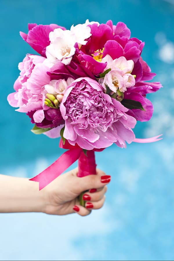 Nice spring flower bouquet stock photo. Image of hand - 14640558