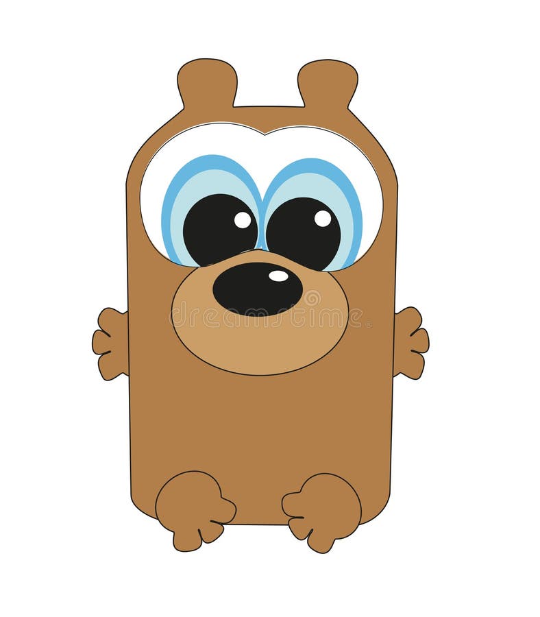 Nice square bear. stock vector. Illustration of baby - 29353617