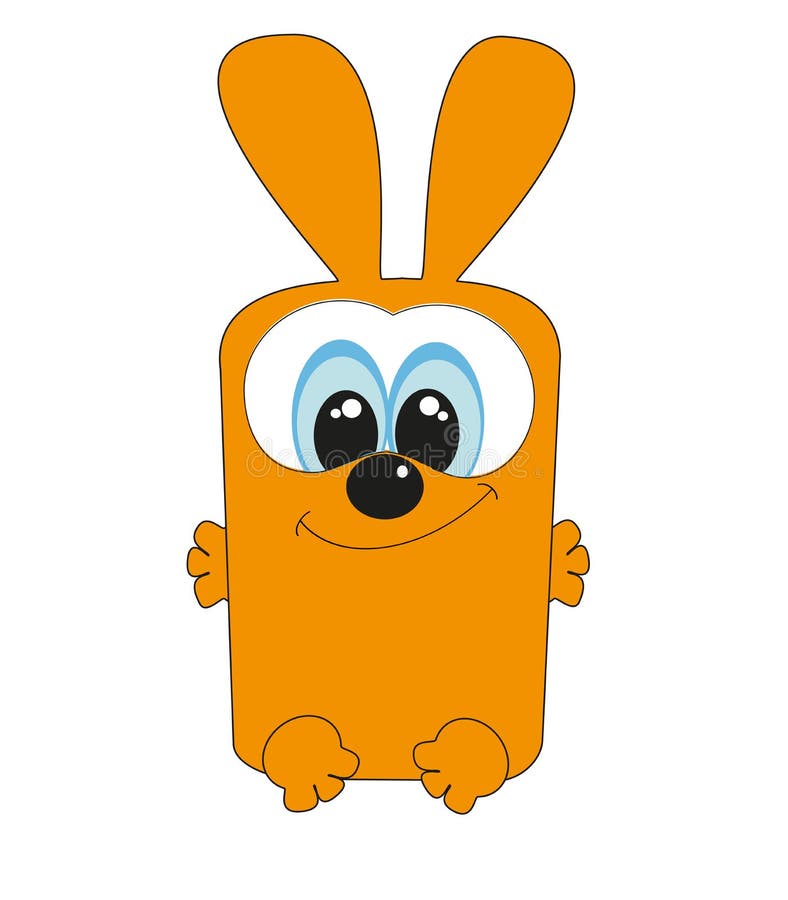 Square Rabbit Cartoon Illustration Stock Vector - Illustration of happy ...