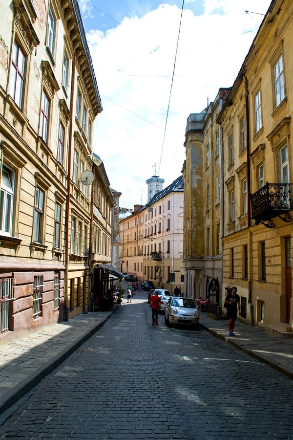 Nice street editorial stock photo. Image of lviv, streets - 124569498