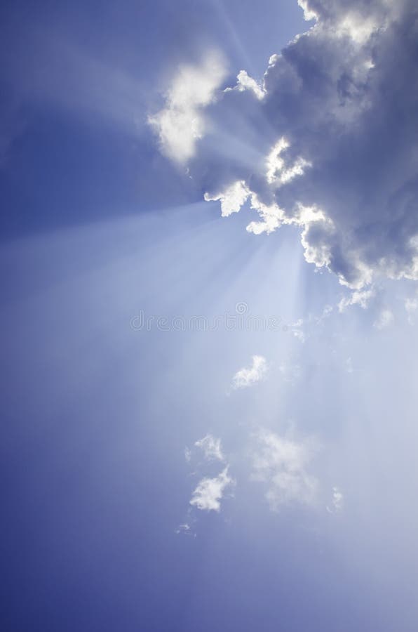 Nice Sun Beam Shining through Clouds Stock Image - Image of beautiful ...