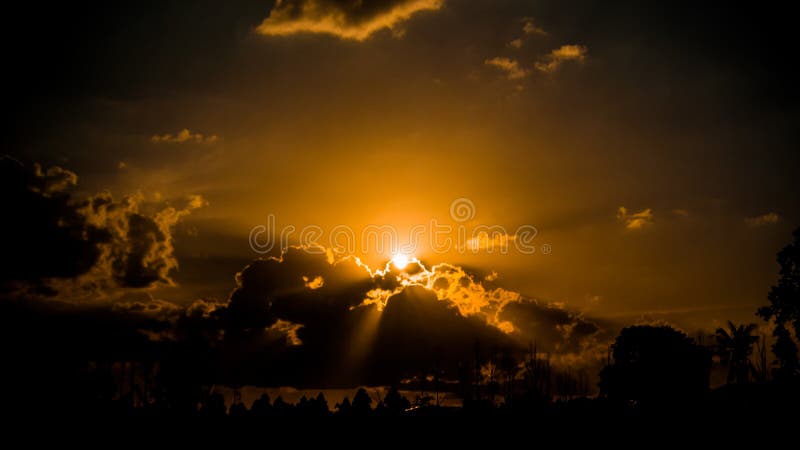 Nice Sun Ray at Sunset Time Stock Photo - Image of phenomenon ...