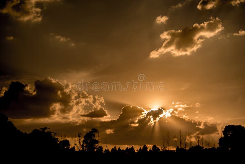 Nice Sun Ray at Sunset Time Stock Image - Image of clouds, field: 72502111