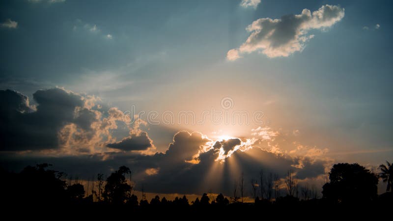 Nice Sun Ray at Sunset Time Stock Photo - Image of trip, tree: 72502646