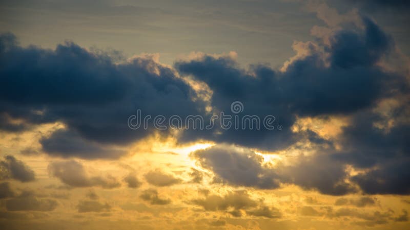 Nice Sun Shine with Cloud in Sunset Time Stock Photo - Image of light ...