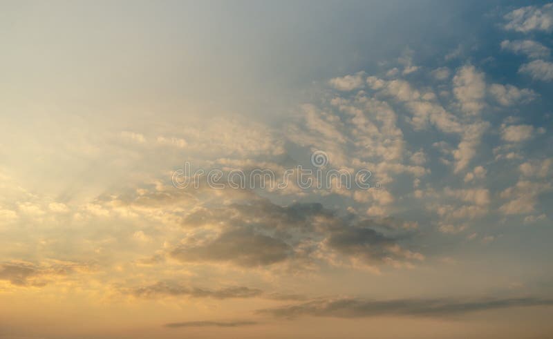 Nice Sun Shine with Cloud in Sunset Time Stock Photo - Image of light ...
