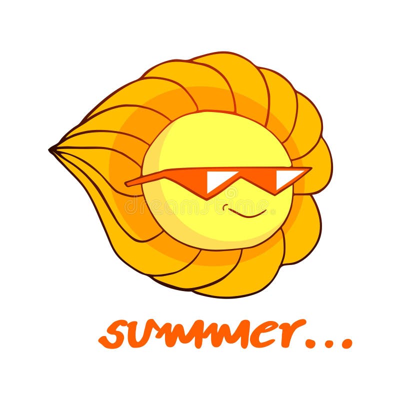 Nice Sun with Sunglasses Illustration Stock Vector - Illustration of ...