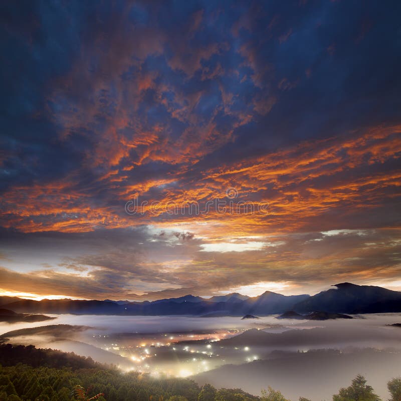 Nice Sunrise with Beauti Landscape Stock Photo - Image of color, peace ...